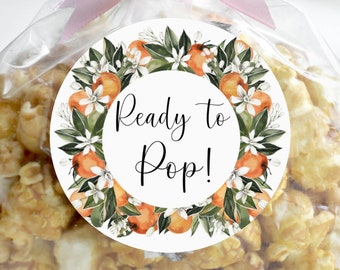 Personalized Orange Cutie Baby Shower Stickers, Ready to POP Baby ...