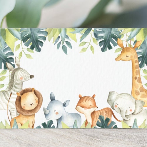Jungle Party Table Tent Cards Editable Printable Zoo - Etsy