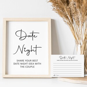 Date Night Cards and Sign Printable Kraft Minimalist Couple - Etsy