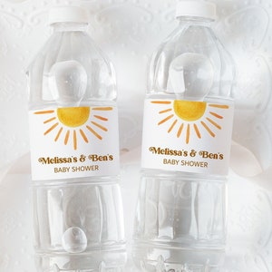 Editable Sun Water Bottle Labels Sun Baby Shower Little Sunshine ...