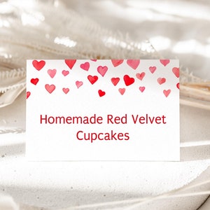 Editable Valentine's Day Party Food Label Place Card Buffet Table Card ...