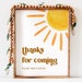 Sun Thanks for Coming Sign Sun Baby Shower Here Comes the Son First ...