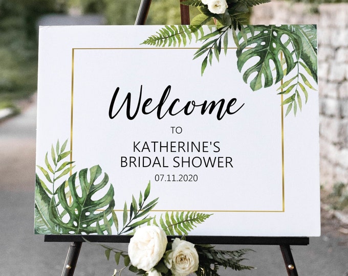 Custom Acrylic Wedding Welcome Sign / Tropical / Welcome to Our ...