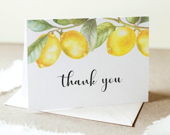 Lemon Thank You Cards | Etsy