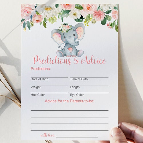 Editable Banner Pink Floral Elephant Baby Shower - Etsy