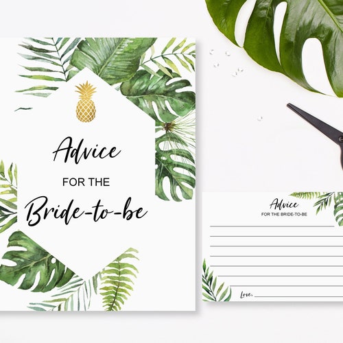 Wishes Cards for Bride and Groom Cards Tropical Hawaiian Luau - Etsy
