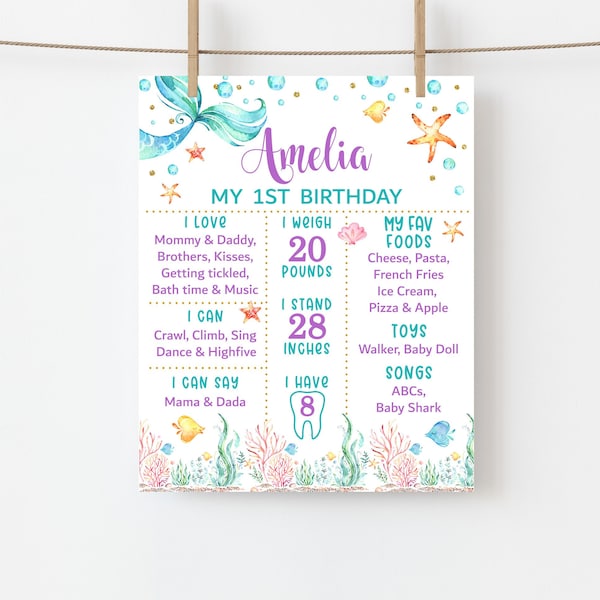 Under the Sea Birthday Chart - Etsy