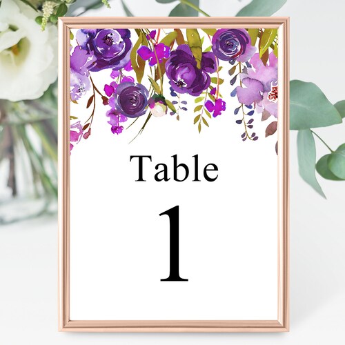 Wedding Table Number Cards 5x7 Printed Elegant Floral - Etsy