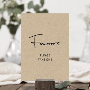 Favors Sign Printable Minimalist Wedding Baby Shower Bridal Shower ...