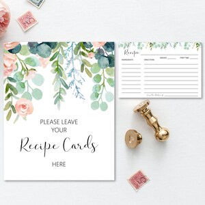 Boho Recipe Cards Printable Boho Chic Bridal Shower Recipe Card and ...