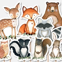 Woodland Cutouts Forest Animals Cute Forest Watercolors Centerpieces ...