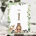 Table Number Cards Woodland Animals Printable Table Numbers | Etsy