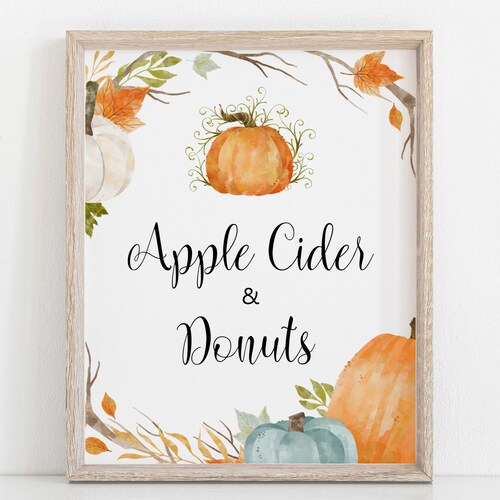 Apple Cider and Donuts Sign Apple Baby Shower Sign Apple - Etsy