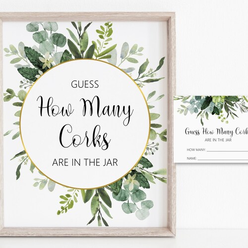 Guess How Many Corks Game Bridal Shower Couples Shower - Etsy