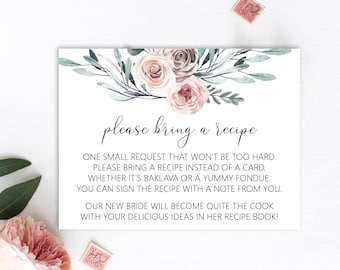 Recipe Request Bridal Shower - Etsy