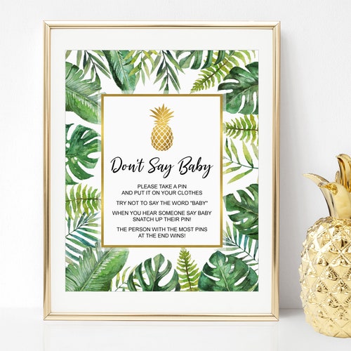 Don't Say Baby Game Lei Game Tropical Baby Shower Game - Etsy