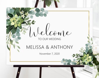 Eucalyptus and Gold Sign - Etsy