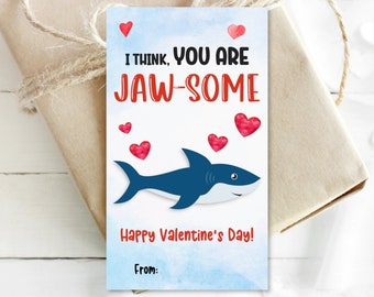 Shark Happy Valentine Stickers, Personalized Valentine Party Favor ...