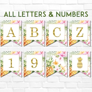 Tropical Printable Banner Luau Birthday Banner Hawaiian Bridal Shower ...