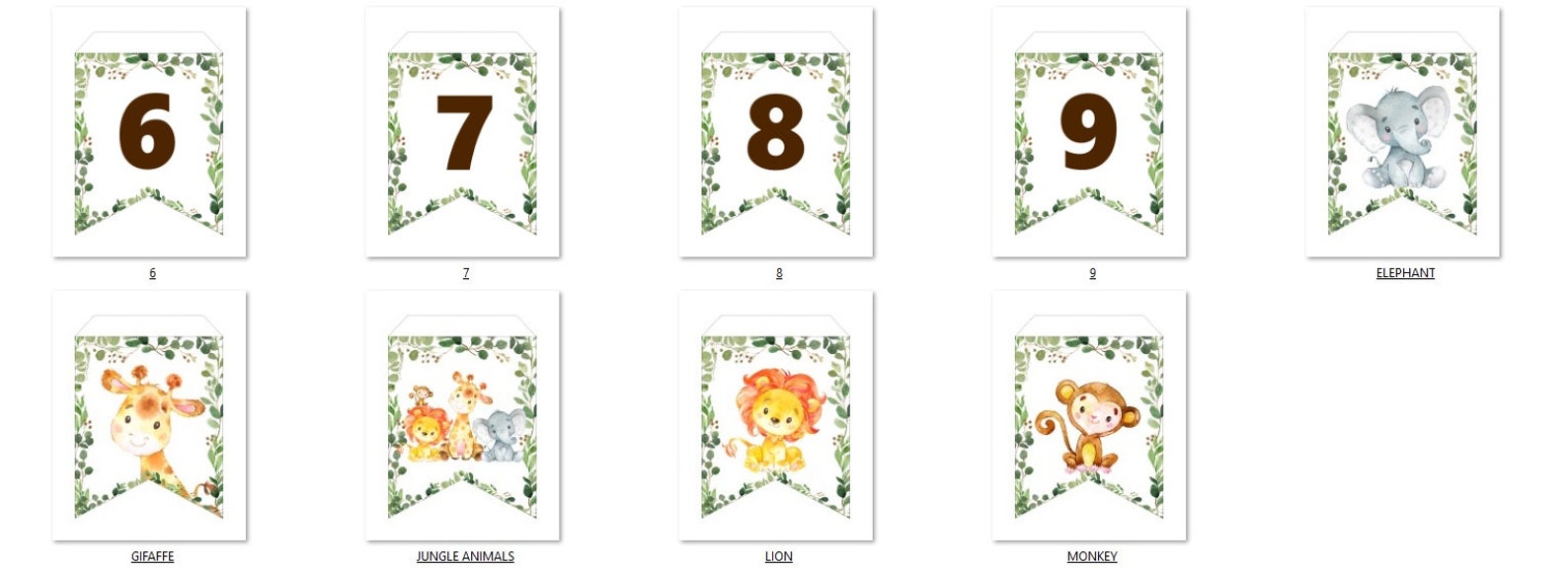 Printable Jungle Banner Safari Banner Party Animals Baby - Etsy Australia