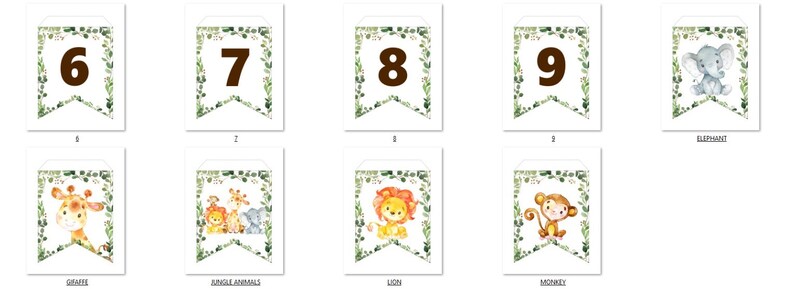 Printable Jungle Banner Safari Banner Party Animals Baby Shower Wild ...
