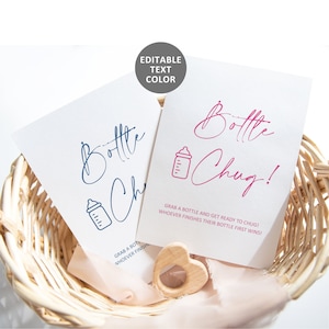 Editable Baby Bottle Chug Game Baby Shower Game Bottle Chugging Game ...