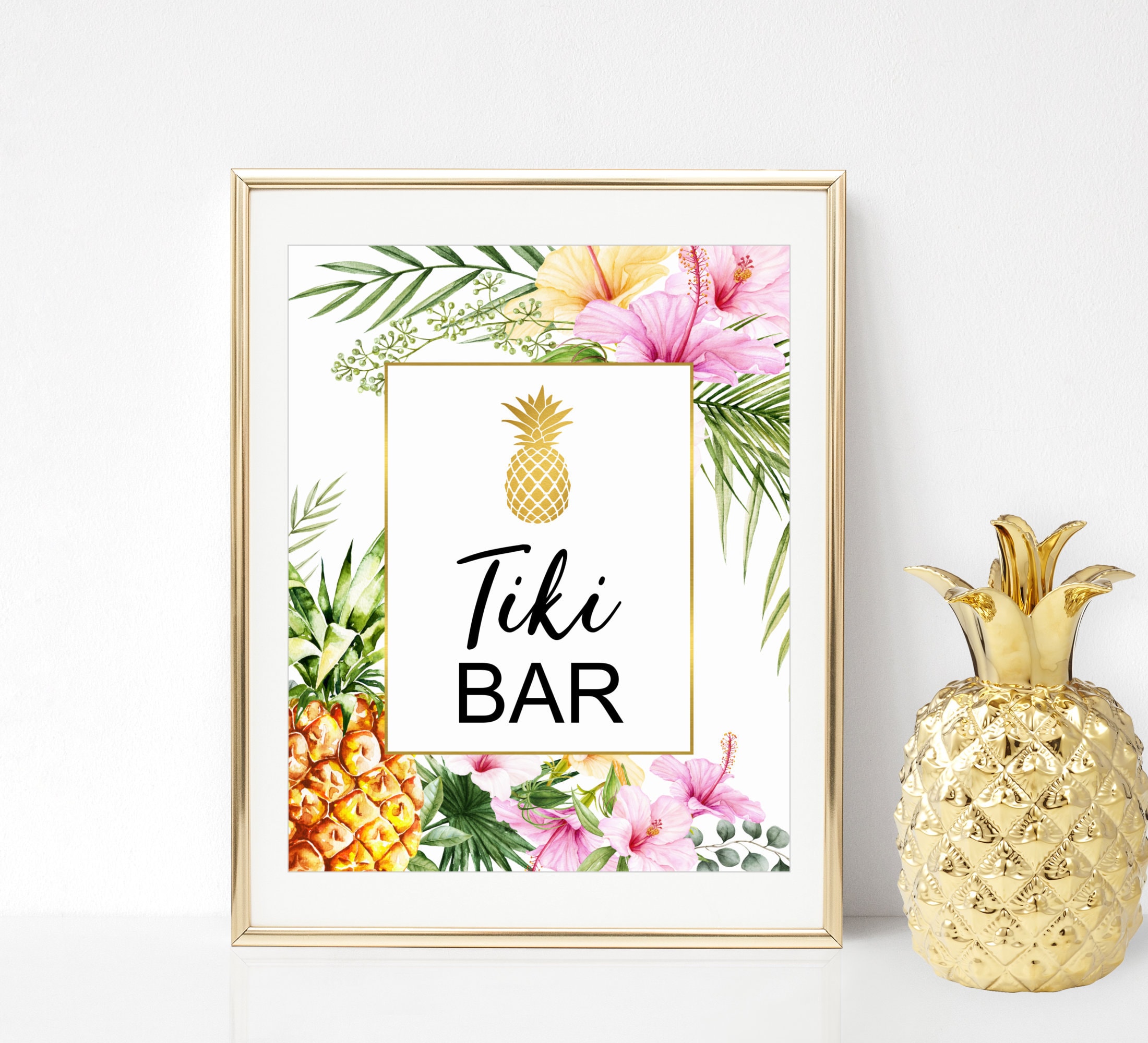 Tiki Bar Sign Luau Party Sign Drinks Table Sign Printable Hawaiian ...