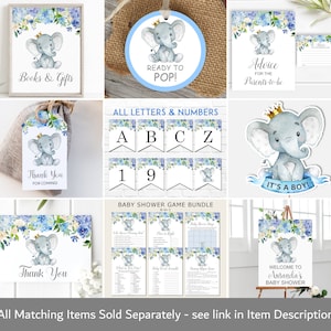 Elephant Thank You Tags Blue Elephant Favor Tags Printable Boy - Etsy