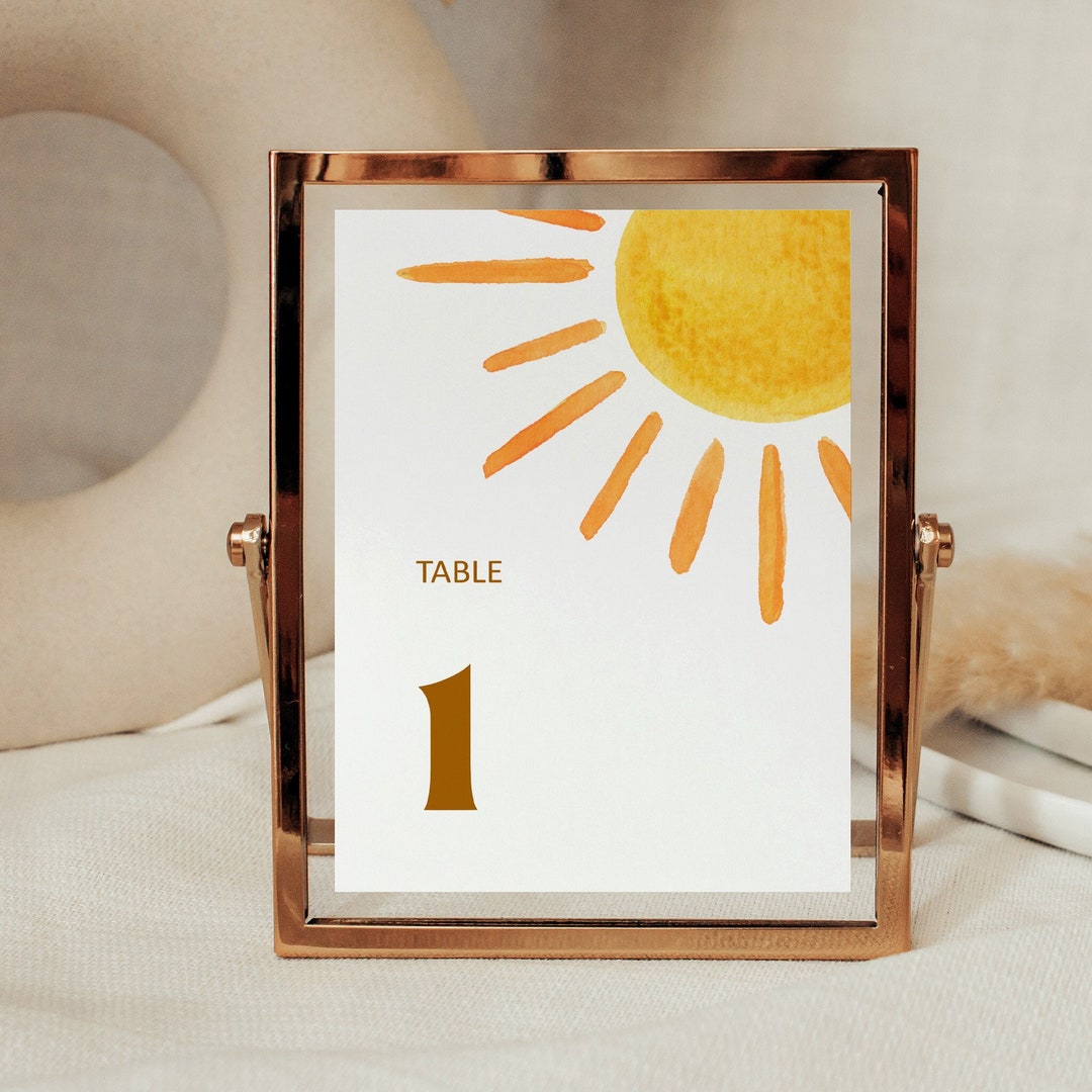 Editable Sun Table Numbers Sun Baby Shower First Trip Around Sun ...