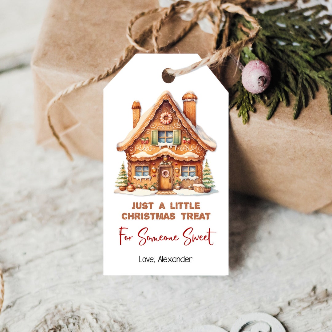 Editable Christmas Treat for Someone Sweet Gift Tag Gingerbread House ...