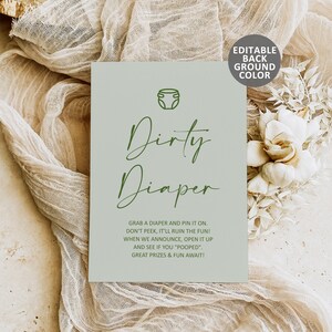 Editable Dirty Diaper Game Baby Shower Game Minimalist Modern Baby ...