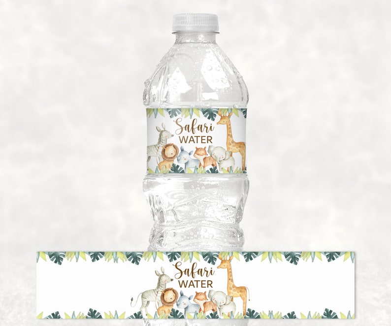 Safari Water Labels Safari Animals Jungle Zoo Party Animals - Etsy