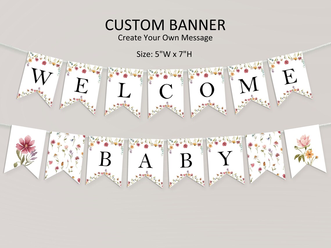Editable Wildflower Banner Template Colorful Flowers Custom Banner ...