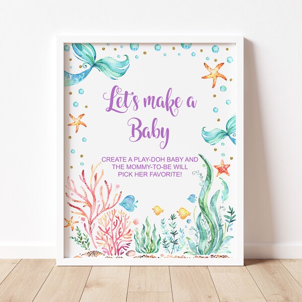 Mermaid Themed Baby Shower Printable Game - Etsy
