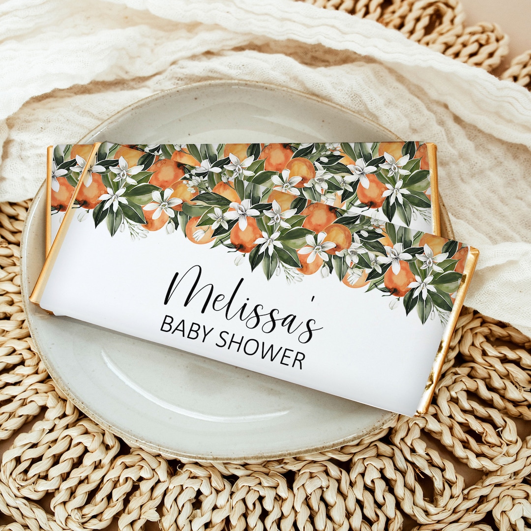 Editable Orange Citrus Candy Bar Wrapper Chocolate Label Little Cutie ...