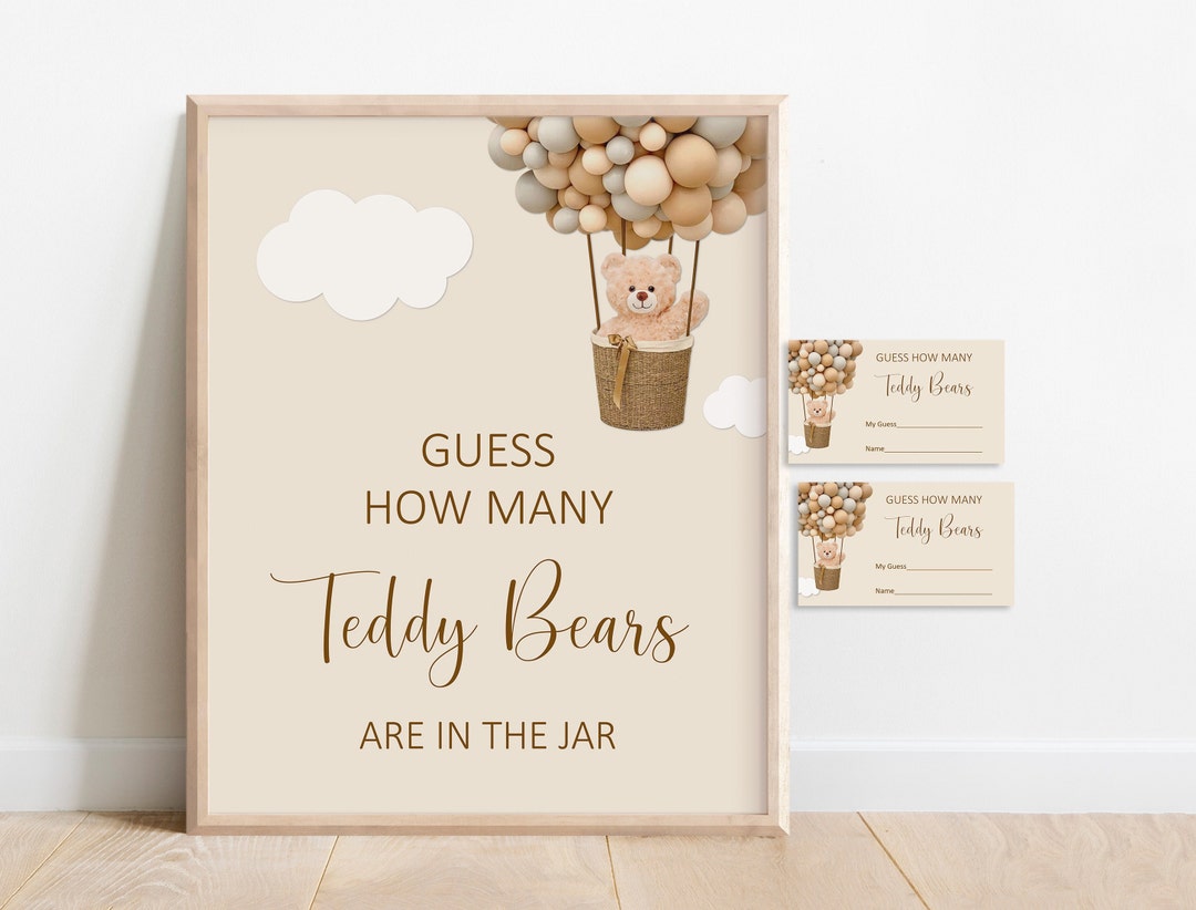 Bear Guess How Many Teddy Bears Game We Can Bearly Wait Baby Shower ...