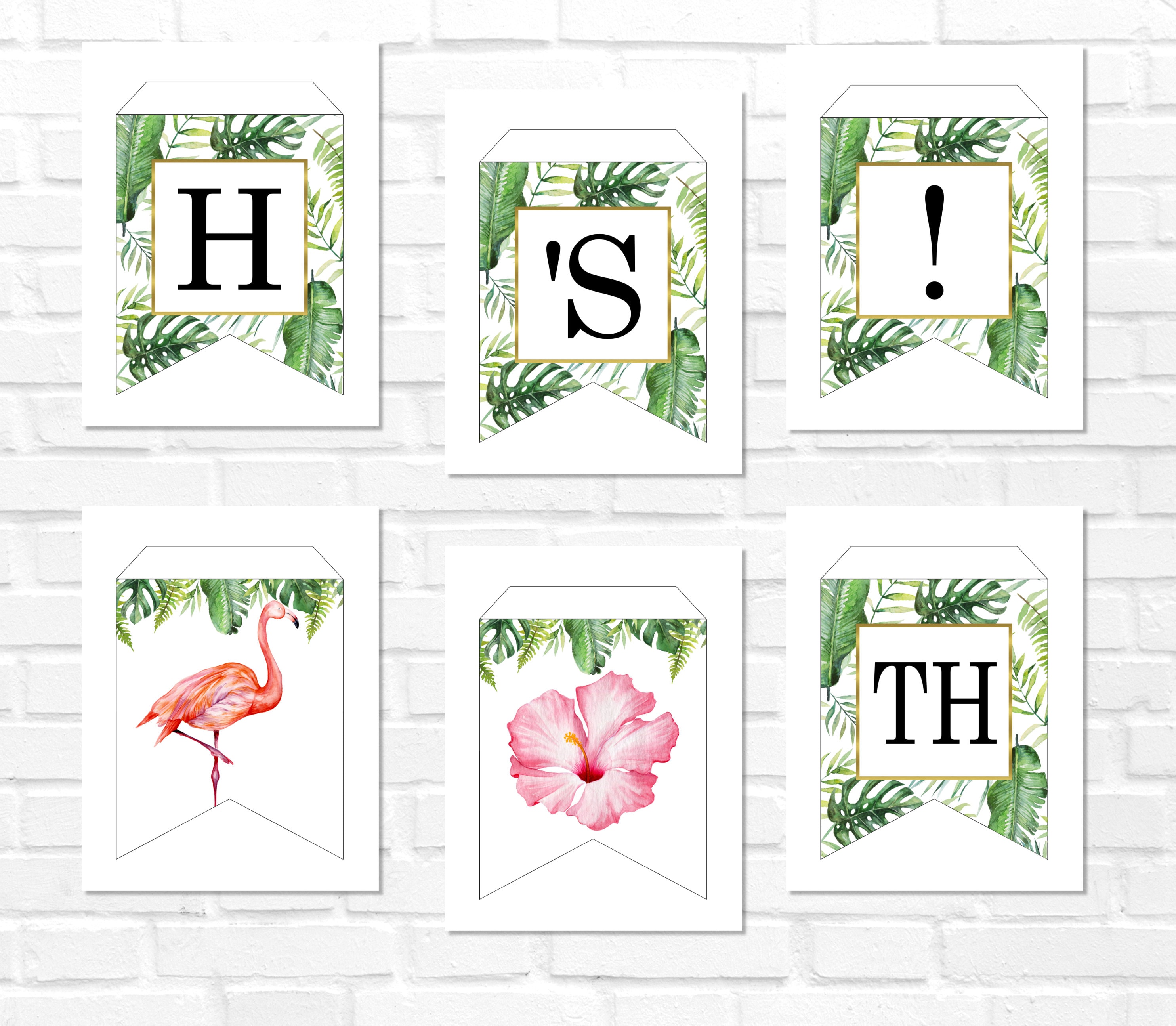 Hawaiian Luau Printable Banner Tropical Aloha Party Decor, Instant ...