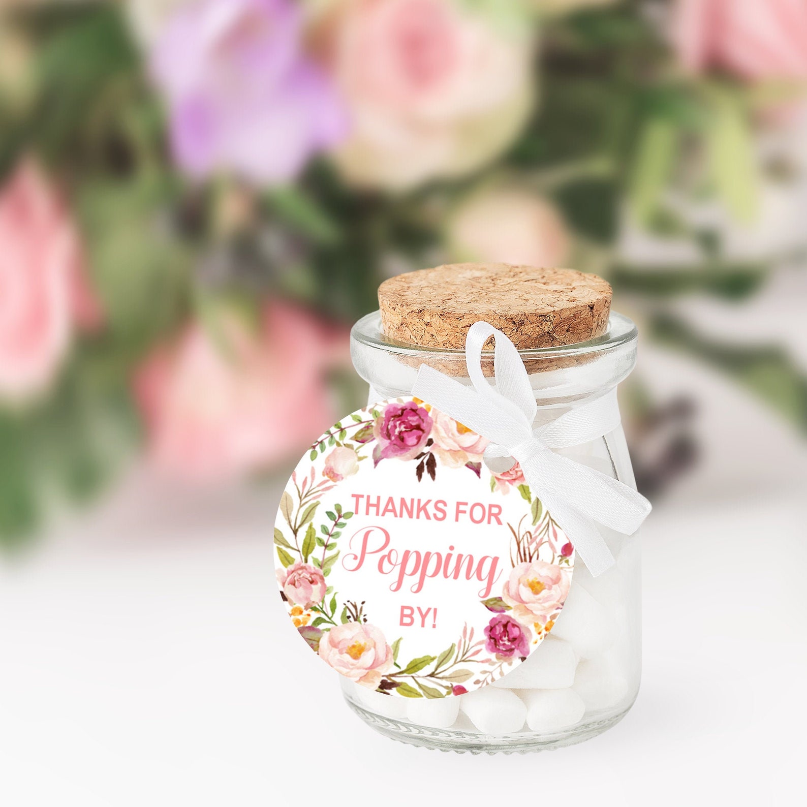 Thanks for Popping by Stickers Printable Popcorn Labels Boho - Etsy