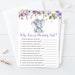 Elephant Baby Shower Games Printable Game Bundle Purple Elephant Girl ...
