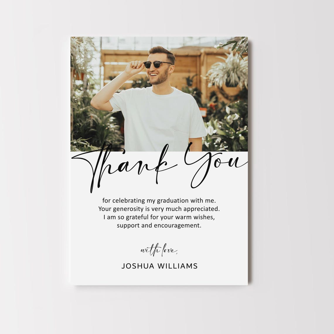 Editable Graduation Thank You Card Photo Grad Thank You Postcard ...