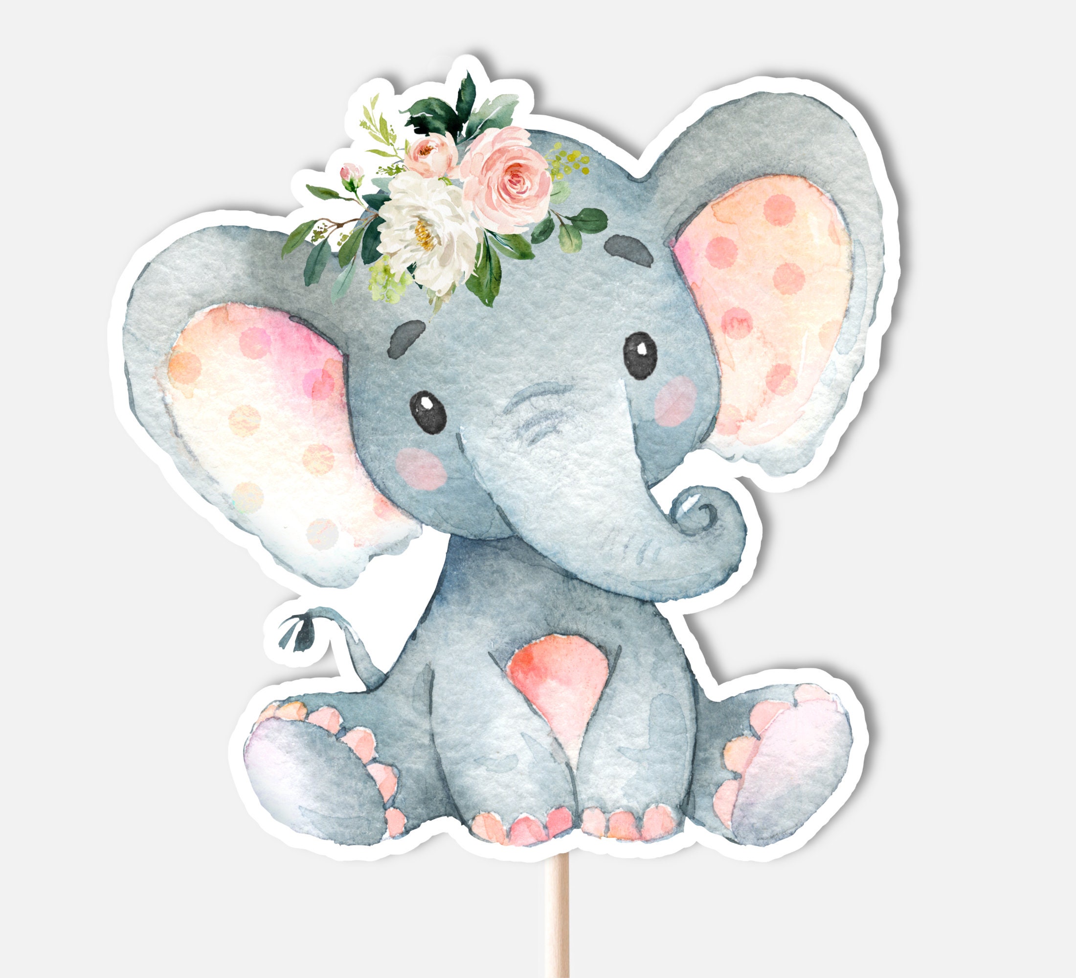 Pink Elephant Baby Shower Printables