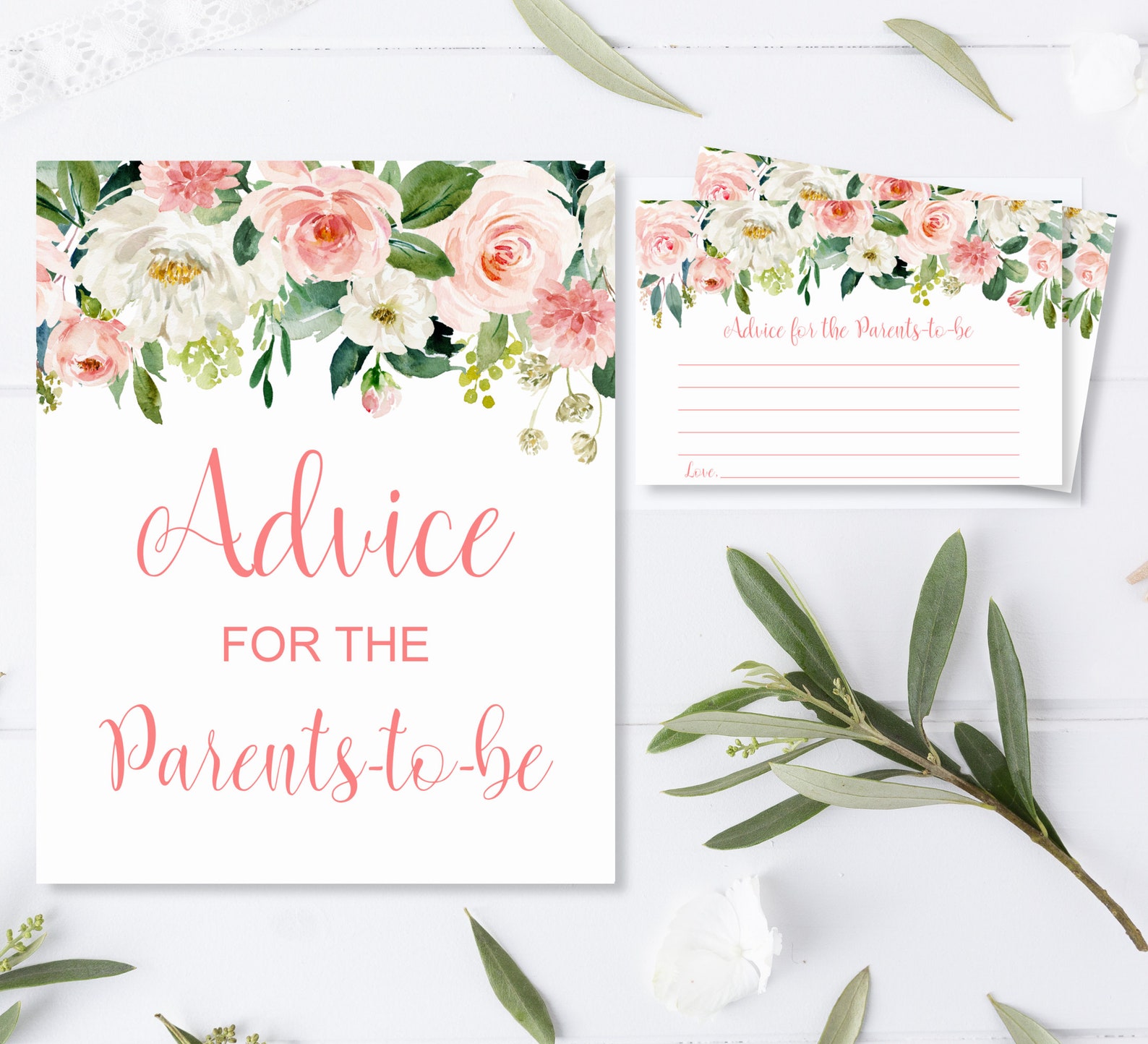 Baby Shower Advice for Parents to Be Advice Sign & Card Printable New ...