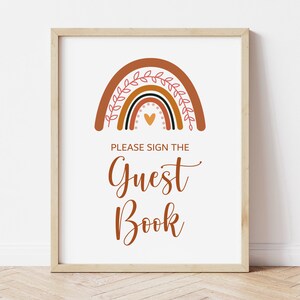 Guest Book Sign Boho Rainbow Birthday Boho Rainbow Baby Shower | Etsy