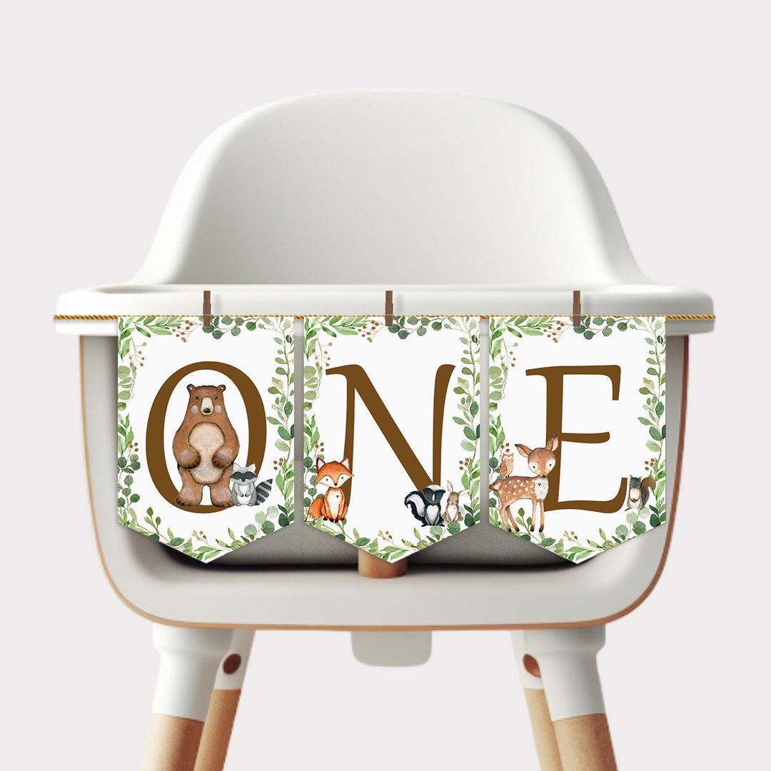 Woodland High Chair Banner Woodland Birthday 1st Birthday First ...