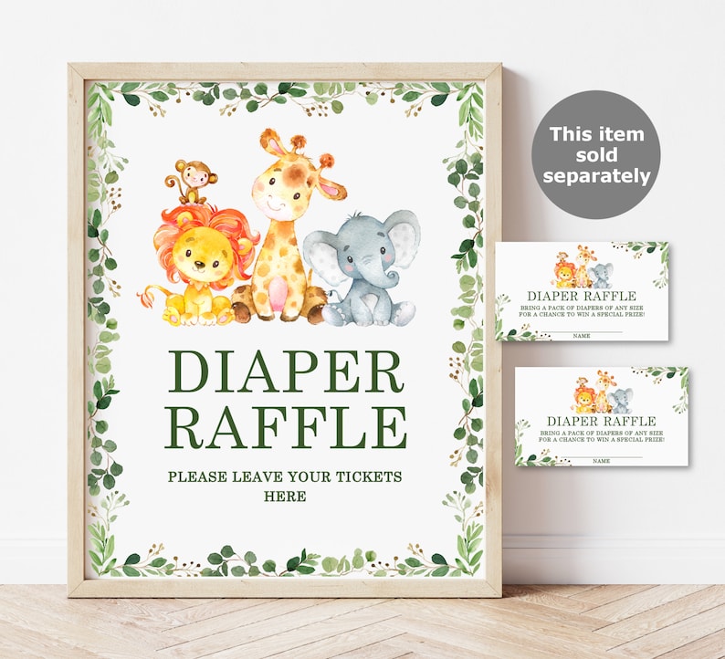 Book Raffle Tickets and Sign Jungle Baby Shower Game Jungle - Etsy