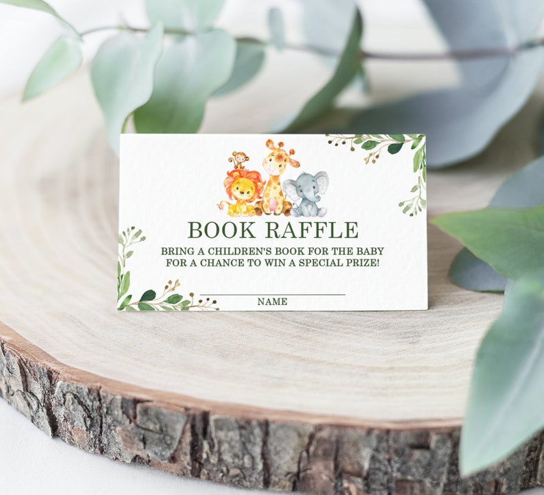 Book Raffle Tickets and Sign Jungle Baby Shower Game Jungle - Etsy