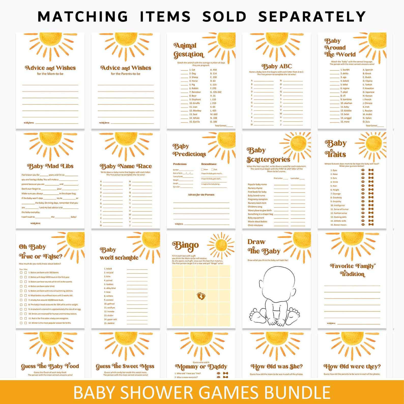Editable Sun Baby Shower Cupcake Toppers Here Comes the Sun Gender ...