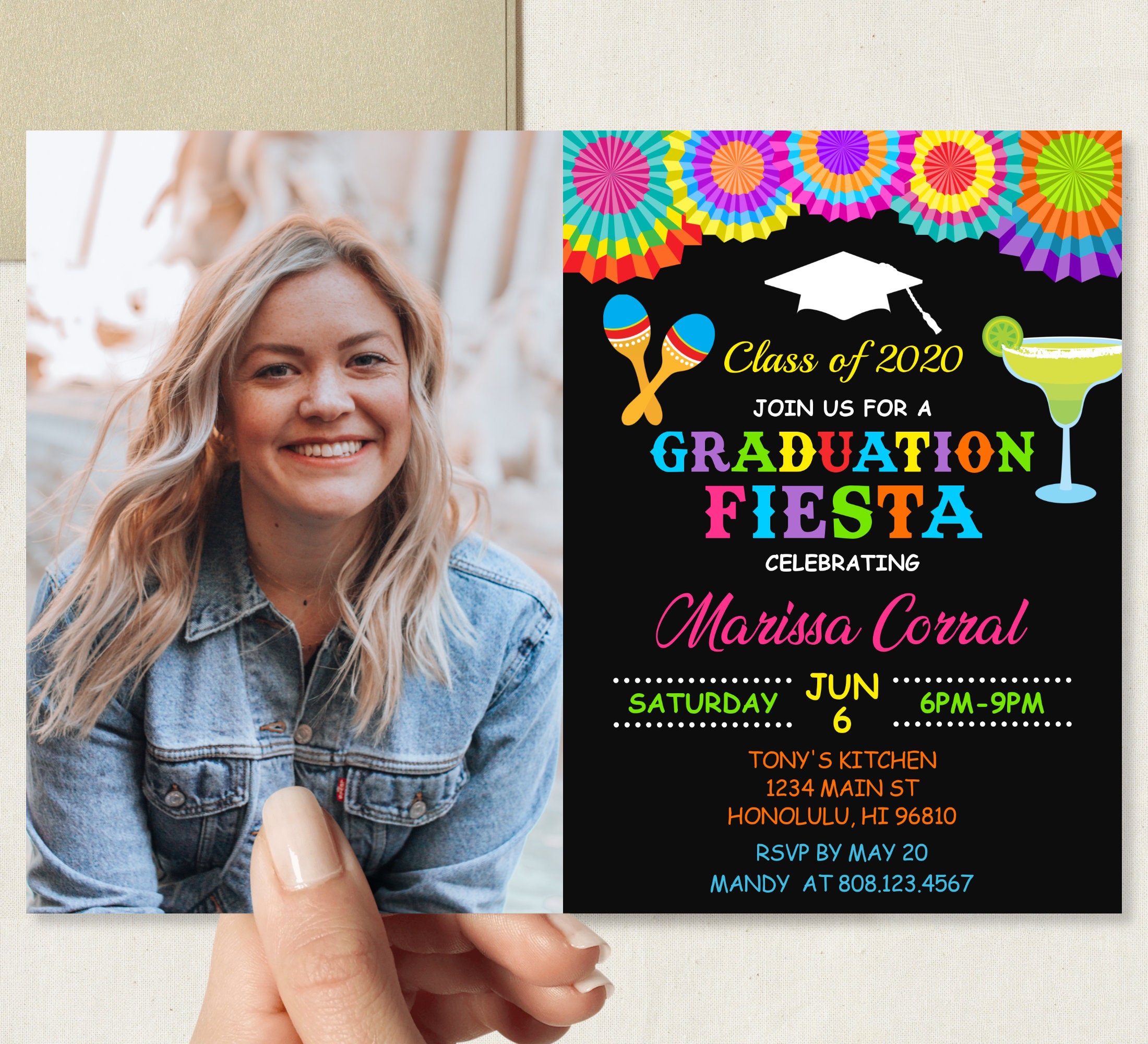 Fiesta Graduation Party Invitation Mexican Graduation Invite - Etsy
