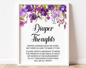 Diaper Thoughts Sign Printable, Late Night Diapers Sign, Baby Shower ...