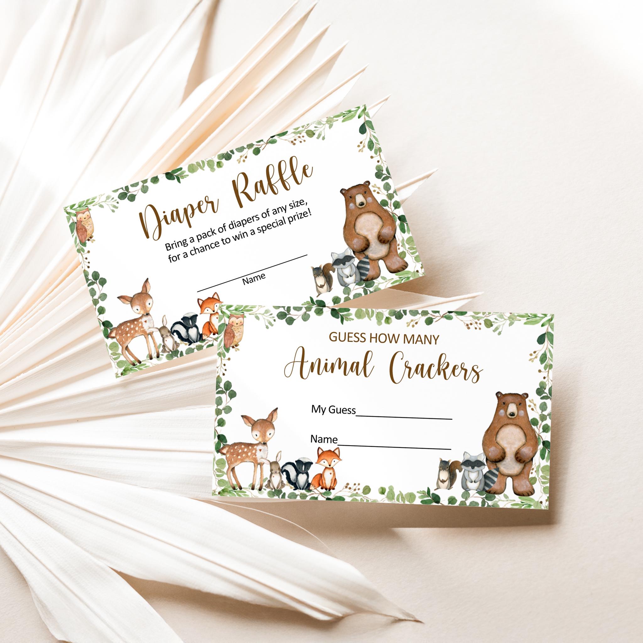 Editable Woodland Baby Shower Games Bundle, Boy Greenery Woodland ...